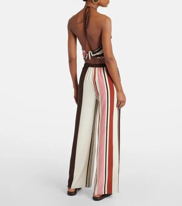 SIR. Thistle Striped Silk Satin Open-back Top