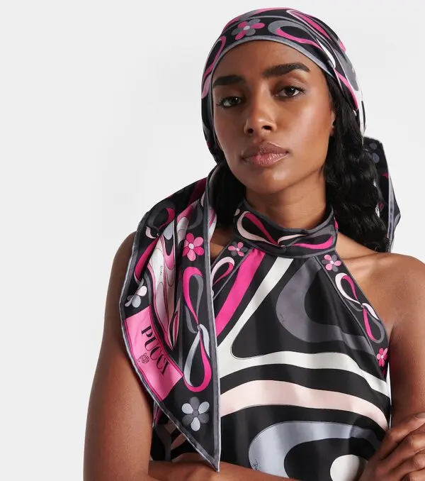 Emilio Pucci Maddalena And Onde Silk Scarf