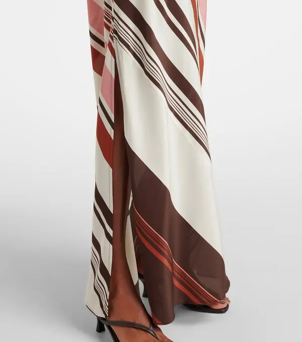 SIR. Thistle Striped Silk Satin Maxi Dress