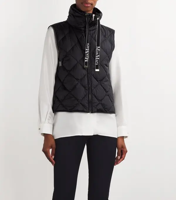 Max Mara Quilted Down Gilet - Black