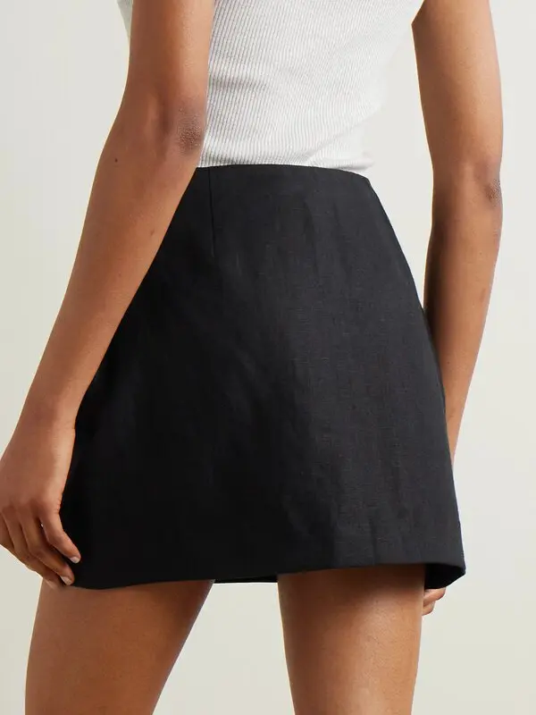 Posse Alice Linen Mini Skirt - Black