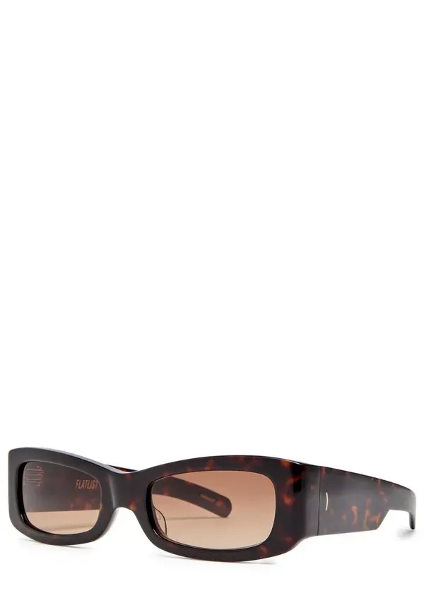 FLATLIST Kareem Rectangle Sunglasses - Brown Dark