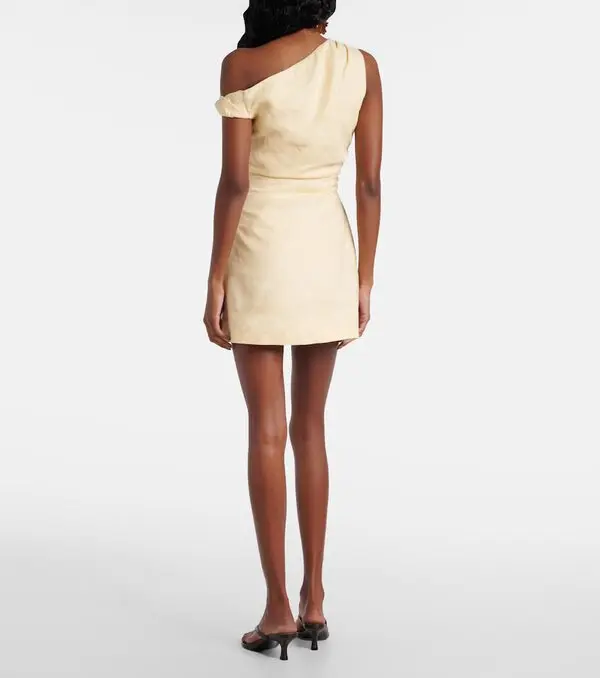 SIR. Iris One-shoulder Linen Minidress - Yellow