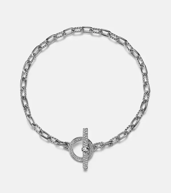 David Yurman Sterling And Diamond Toggle Bracelet - Silver