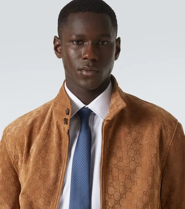Gucci Gg Silk Jacquard Neck Tie - Blue