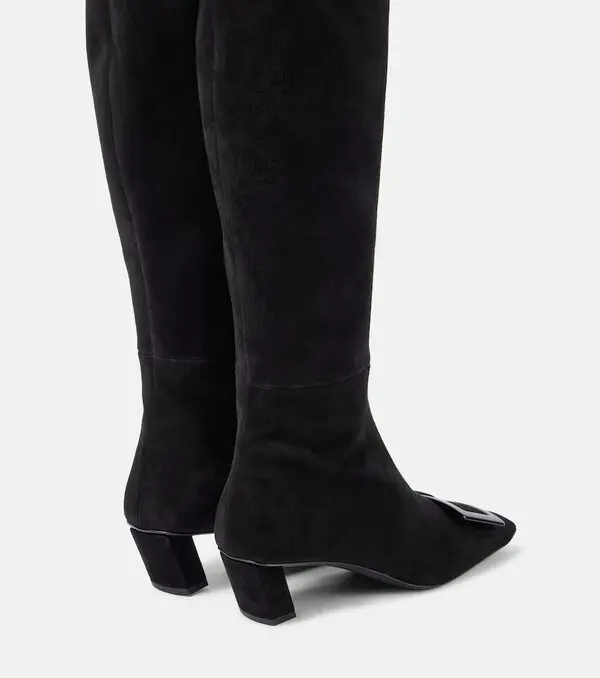 ROGER VIVIER Belle Vivier Suede Over-the-knee Boots