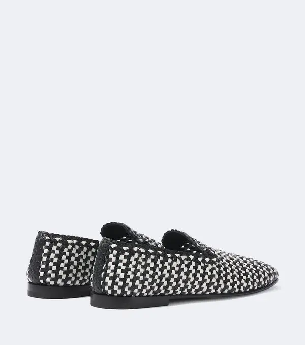 Dolce & Gabbana Woven Leather Slip-on Shoes