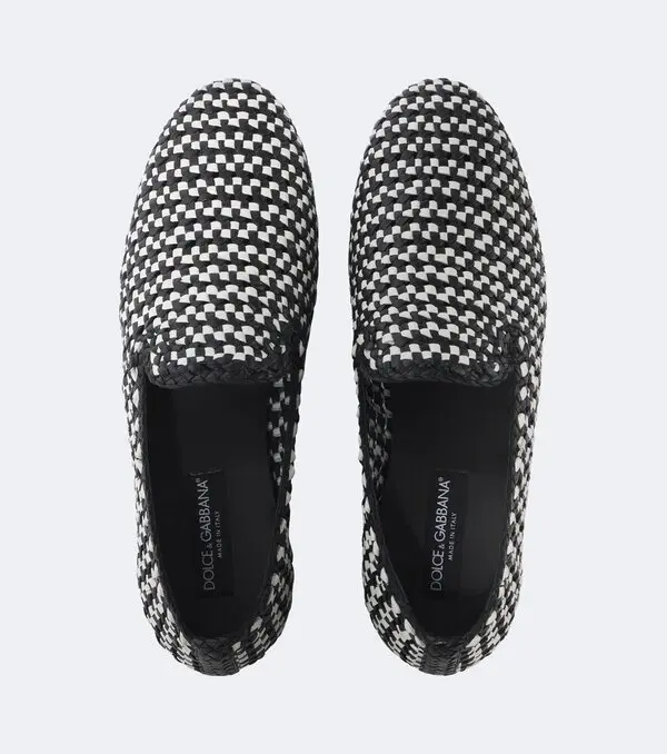 Dolce & Gabbana Woven Leather Slip-on Shoes