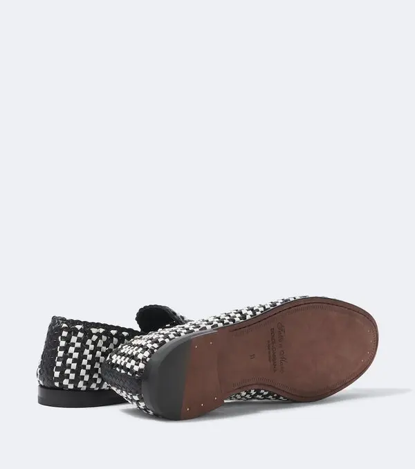 Dolce & Gabbana Woven Leather Slip-on Shoes