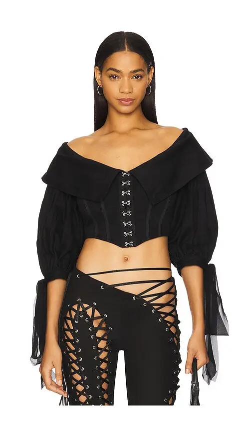 ANIYE RECORDS Bustier Top - Black