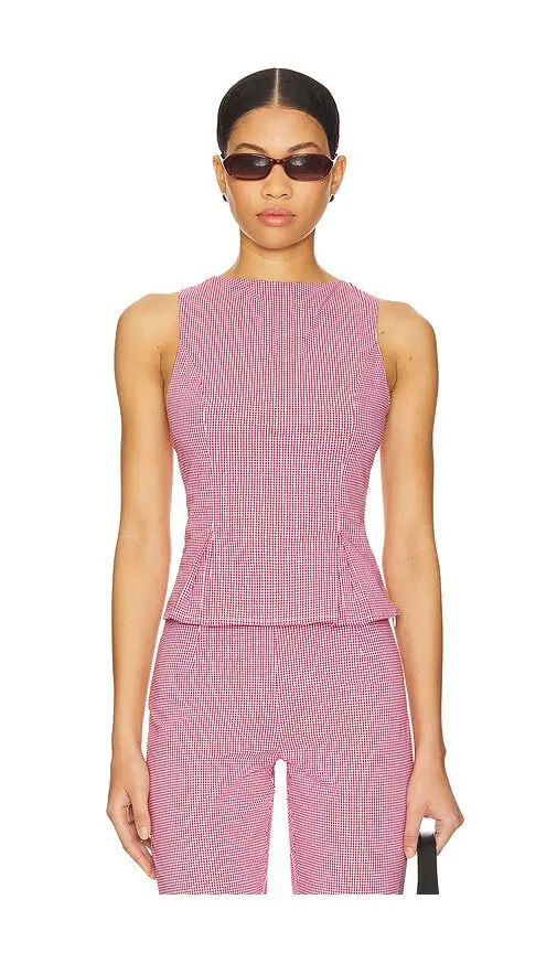 MORE TO COME Drea Peplum Top - Red