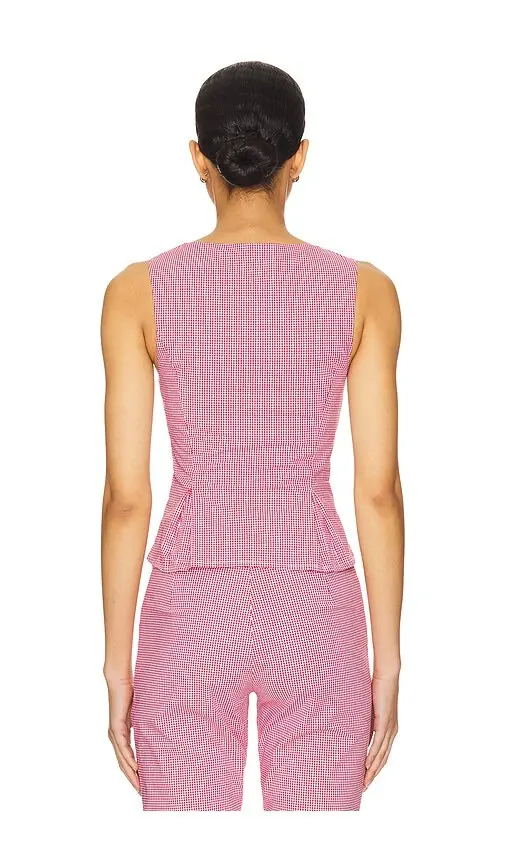MORE TO COME Drea Peplum Top - Red