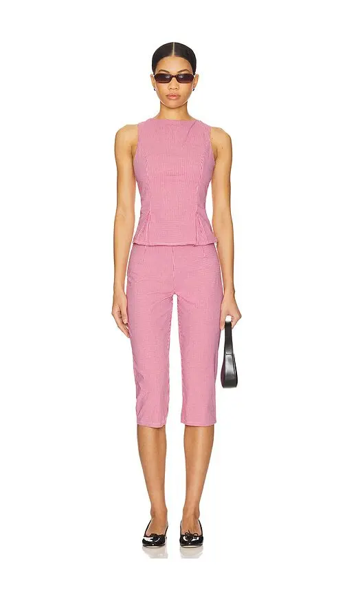 MORE TO COME Drea Peplum Top - Red