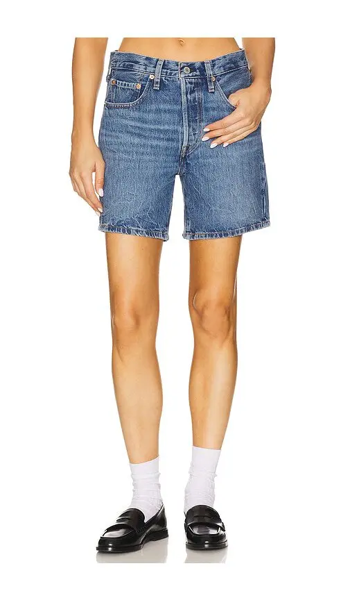 LEVI'S 501 Mid Thigh Denim Shorts - Blue