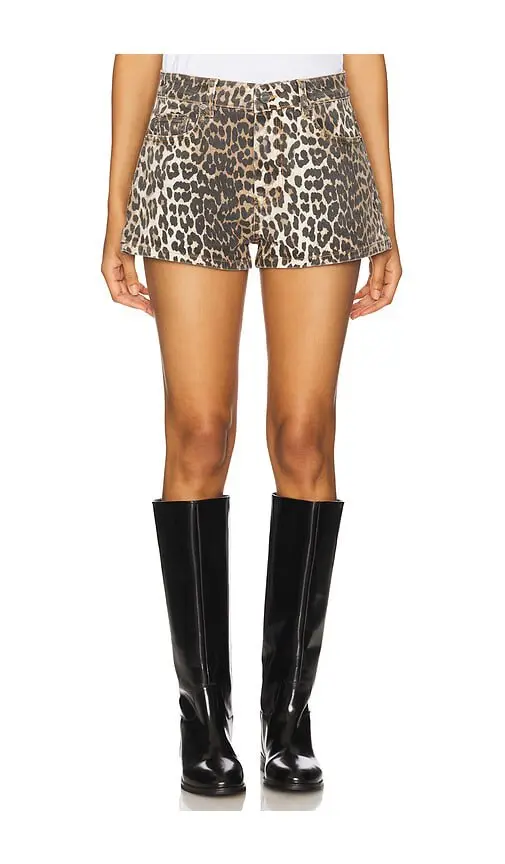 GANNI Print Denim Hotpants
