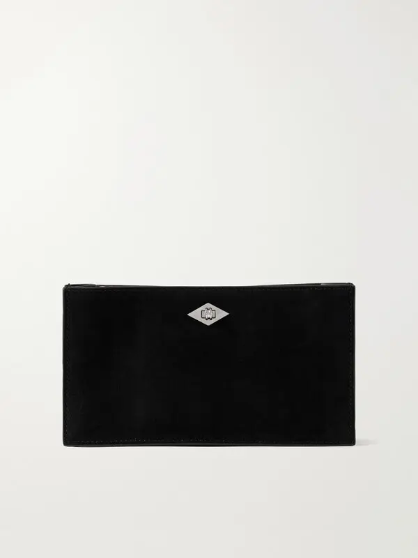 METIER Ease Suede Clutch With Detachable Strap - Black