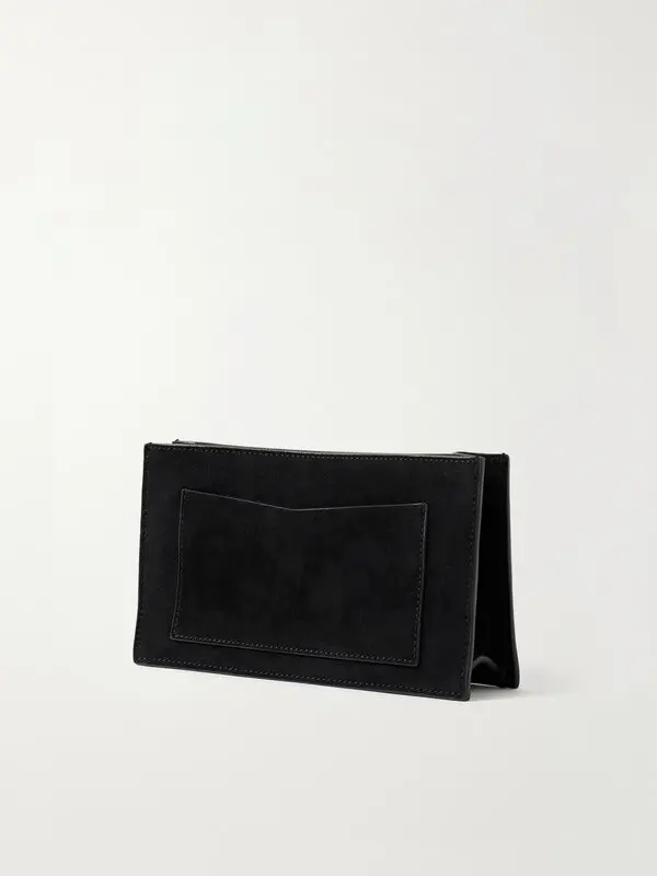 METIER Ease Suede Clutch With Detachable Strap - Black