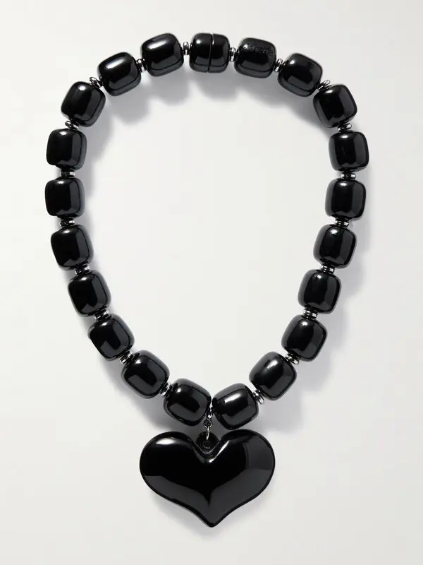 JULIETTA Amore Resin Heart Pendant Necklace - Black