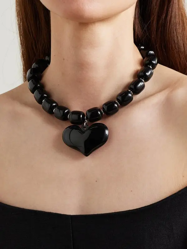 JULIETTA Amore Resin Heart Pendant Necklace - Black
