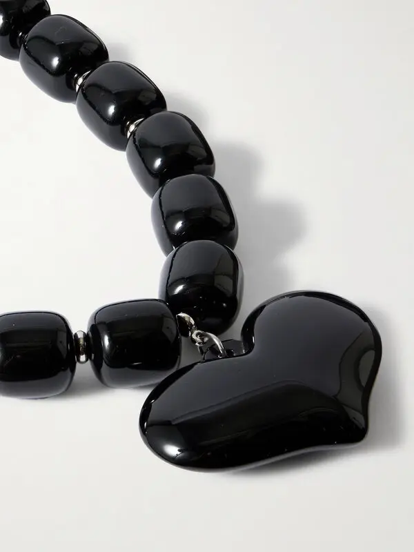 JULIETTA Amore Resin Heart Pendant Necklace - Black