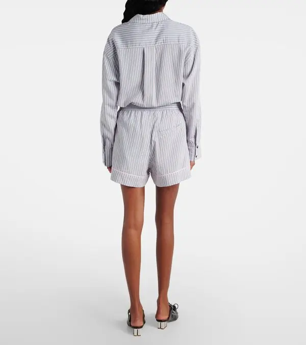 GANNI Striped Bermuda Shorts - Blue
