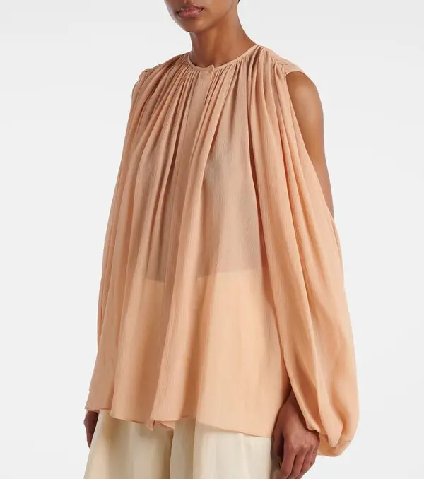 Stella McCartney Draped Silk Chiffon Blouse
