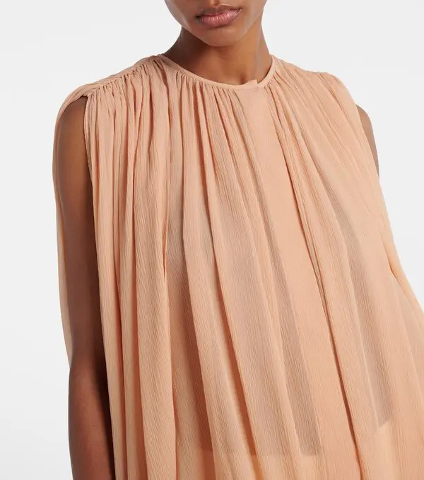 Stella McCartney Draped Silk Chiffon Blouse