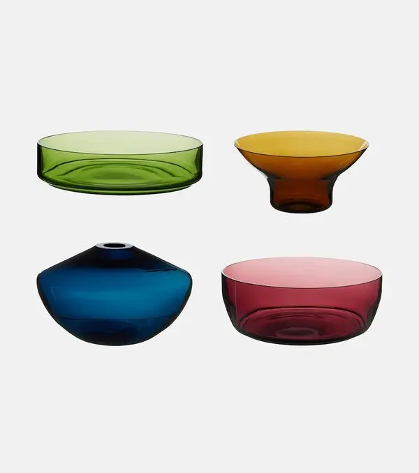 NASONMORETTI Jellyfish Set Of 4 Glass Centerpieces - Multicoloured