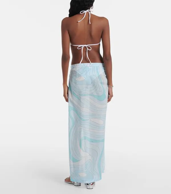 Emilio Pucci Marmo Cotton Muslin Beach Cover-up