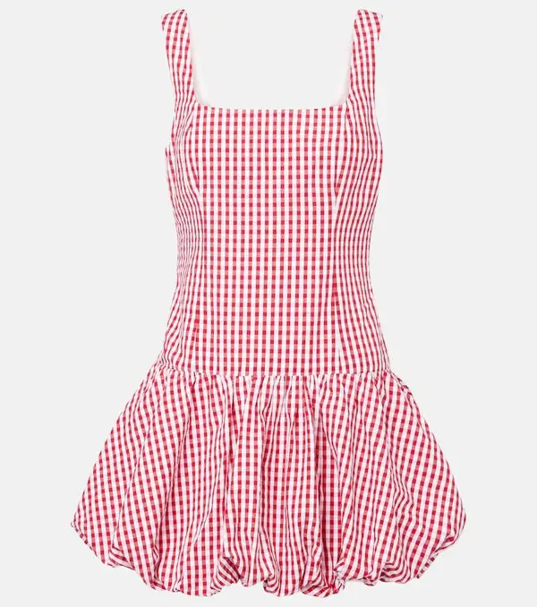 Faithfull The Brand Charlene Gingham Cotton Poplin Mini Dress - Red