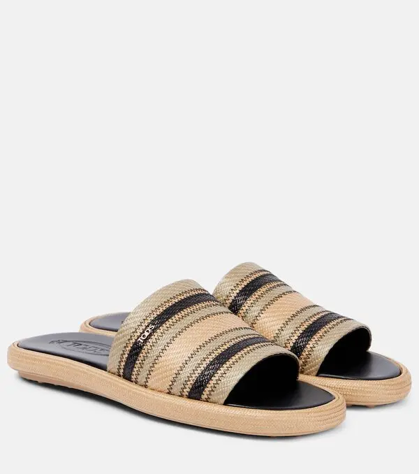 TOD'S Striped Open Toe Mules - Multicoloured