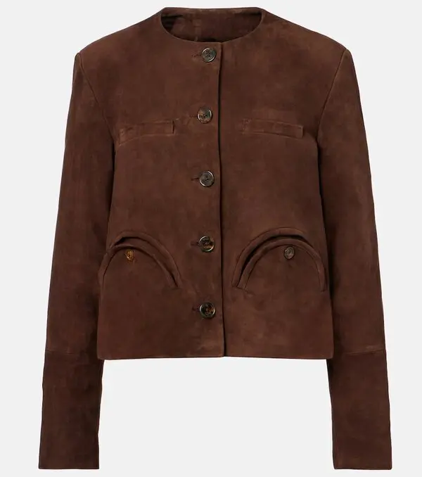 BLAZÉ MILANO Gliss Bolero Suede Jacket - Brown