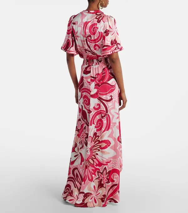 Poupette St Barth Mabelle Satin Maxi Dress In Fantasia