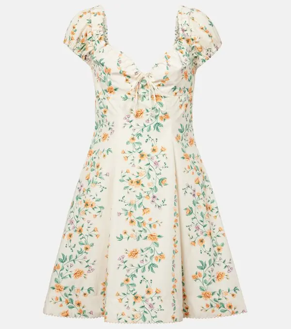 Agua Bendita Mati Floral Cotton Poplin Mini Dress - Multicoloured