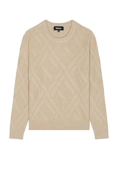 SEROYA Joseph Grid Cable Sweater