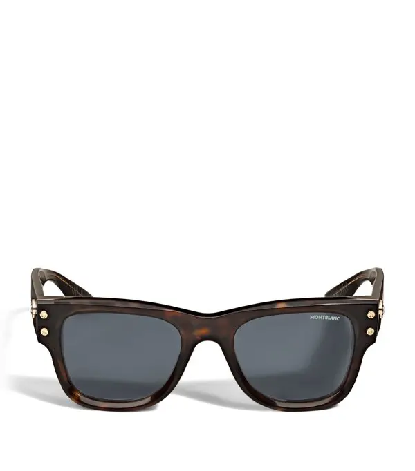 Montblanc Tortoiseshell Square Frame Sunglasses - Brown