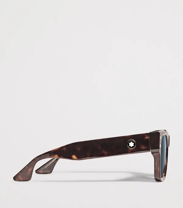 Montblanc Tortoiseshell Square Frame Sunglasses