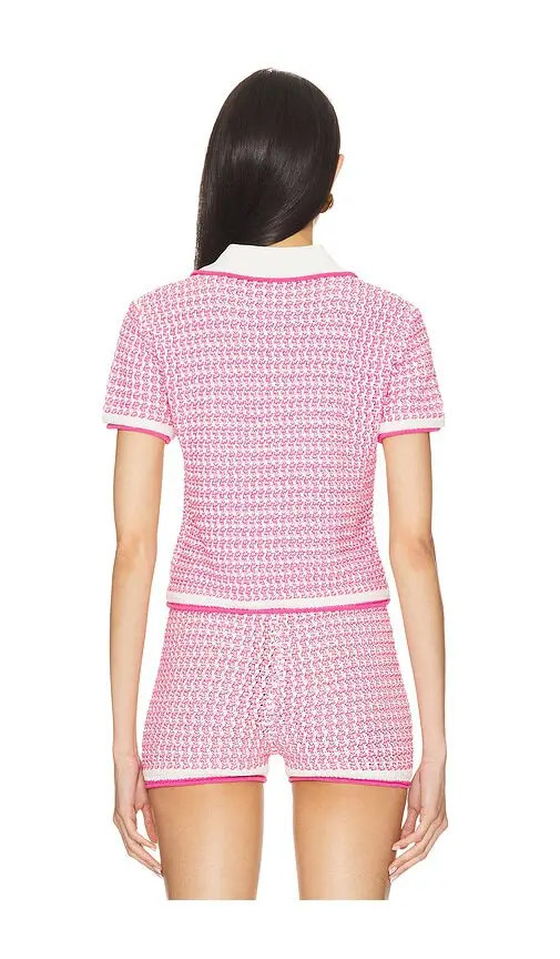 LOVERS AND FRIENDS Lena Crochet Polo Top