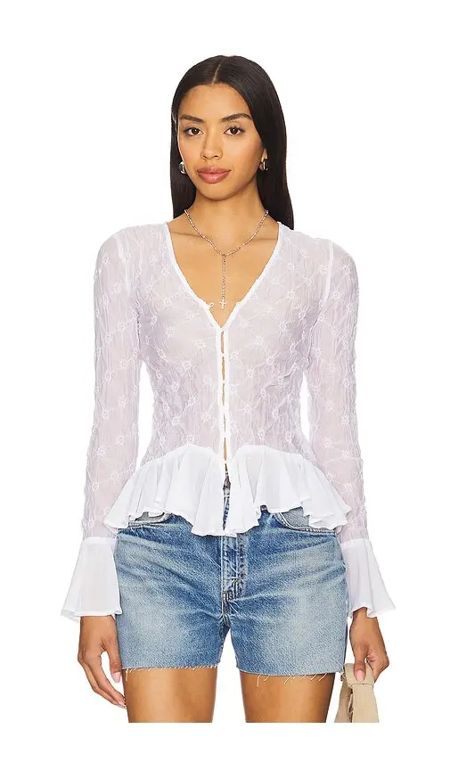 Free People Elias Smocked Blouse - Ivory