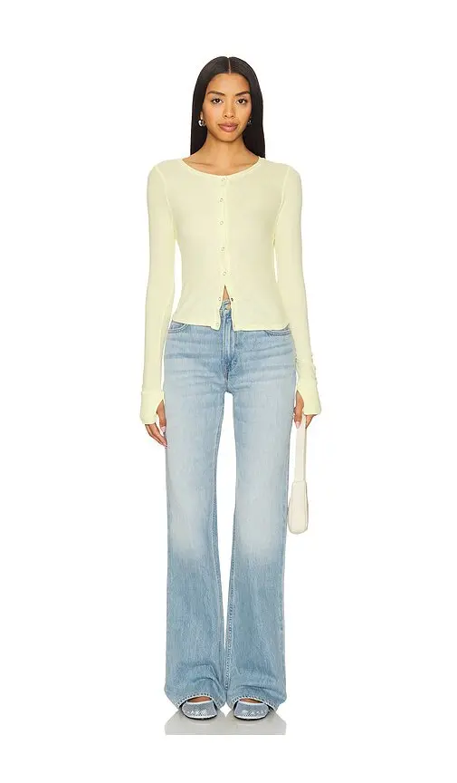 Michael Lauren Vesca Snap Front Tee - Yellow