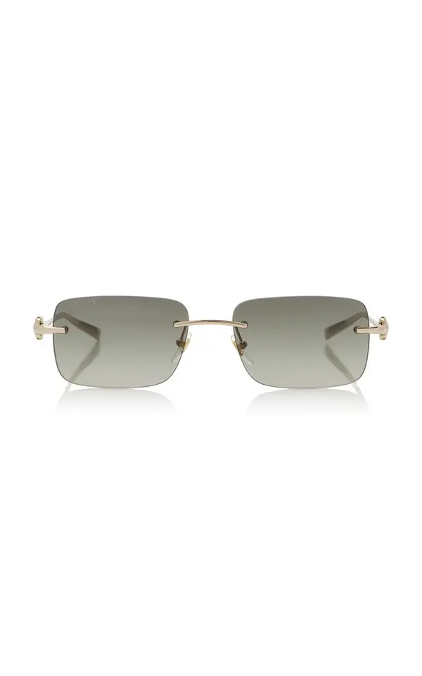 Gucci Horsebit Rimless Square Sunglasses - Grey
