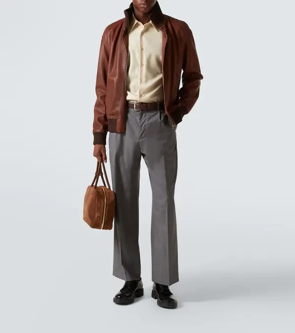 Miu Miu Logo Suede Tote Bag