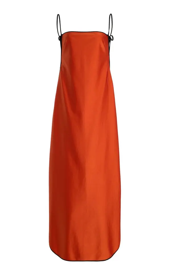 TEMILY Signature Stretch-satin Maxi Dress - Orange