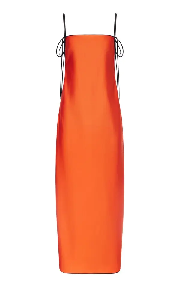 TEMILY Signature Stretch-satin Maxi Dress - Orange