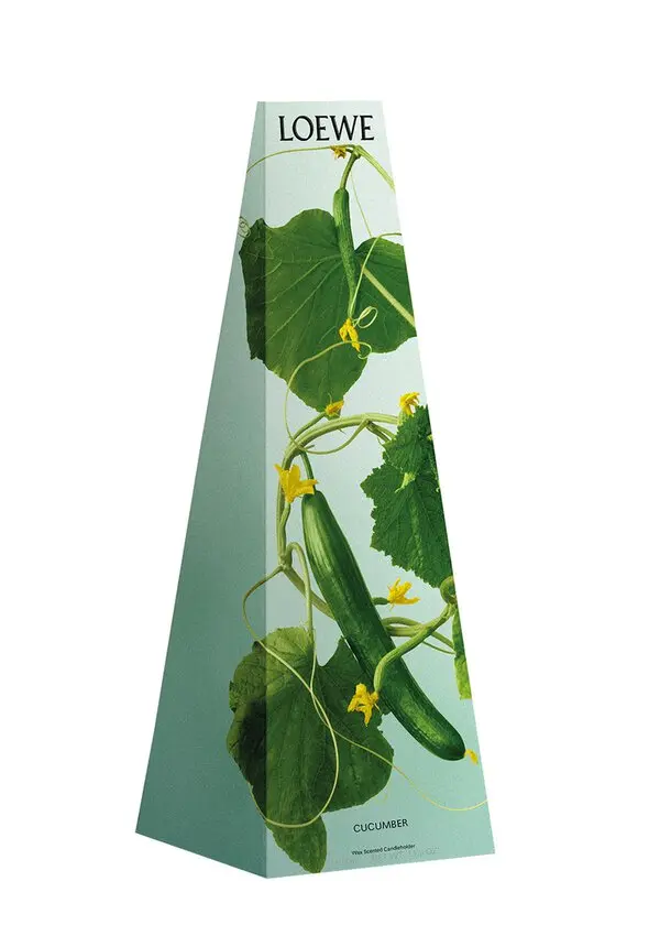 Loewe Cucumber Wax Candleholder Candlestick-shaped Candle, Cucumber Essence, Aquatic Scent, Juicy Cucumber, Fresh Mint Notes - Na