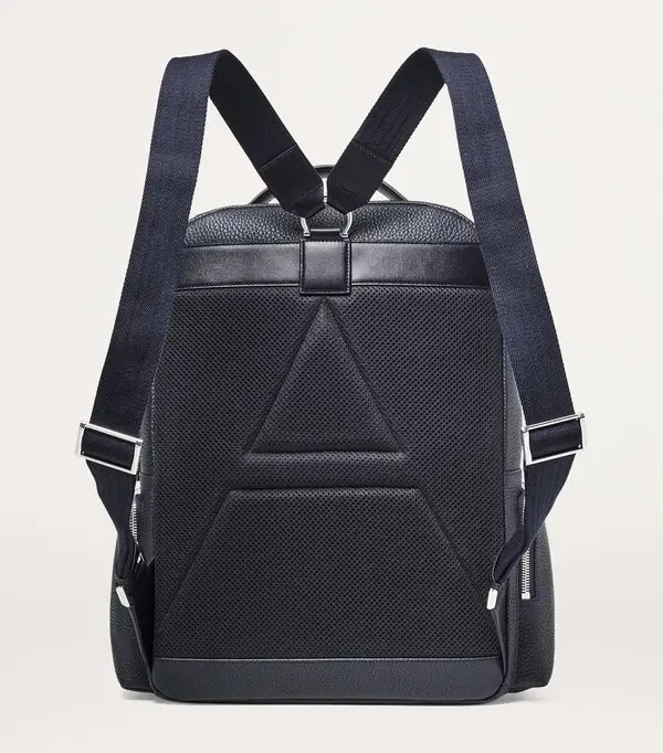 ASPINAL OF LONDON Pebbled Leather Reporter Zipped Backpack