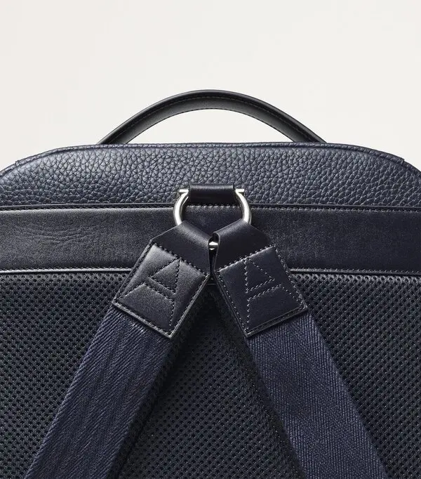 ASPINAL OF LONDON Pebbled Leather Reporter Zipped Backpack