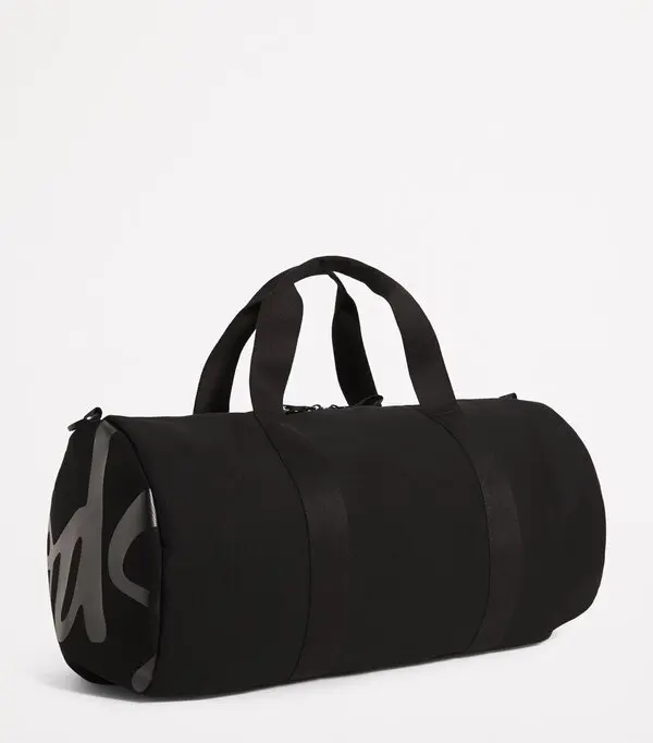 Harrods Cotton Logo Barrel Bag - Black