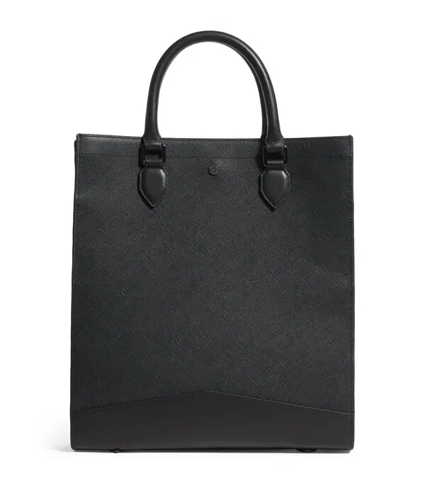 Harrods Saffiano Leather Tote Bag - Black