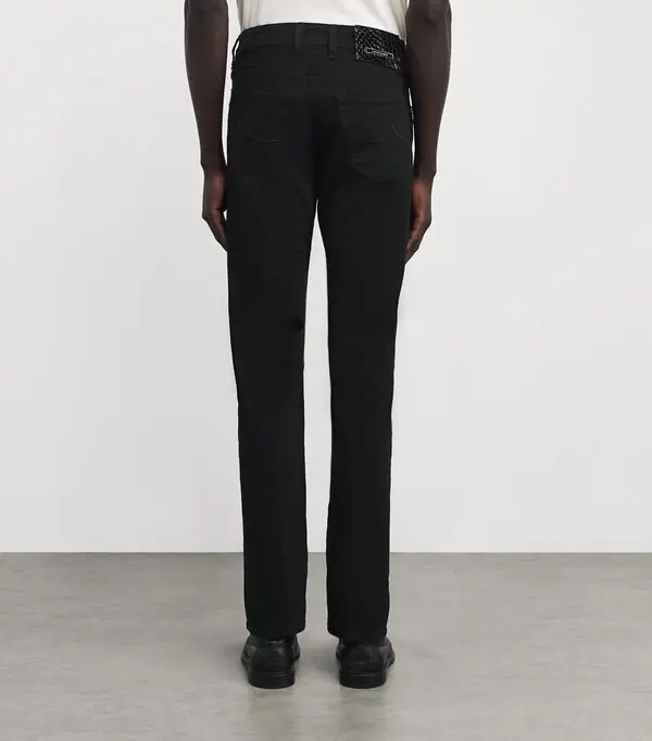 Jacob Cohen Limited Edition Crocodile Patch Slim Jeans - Black